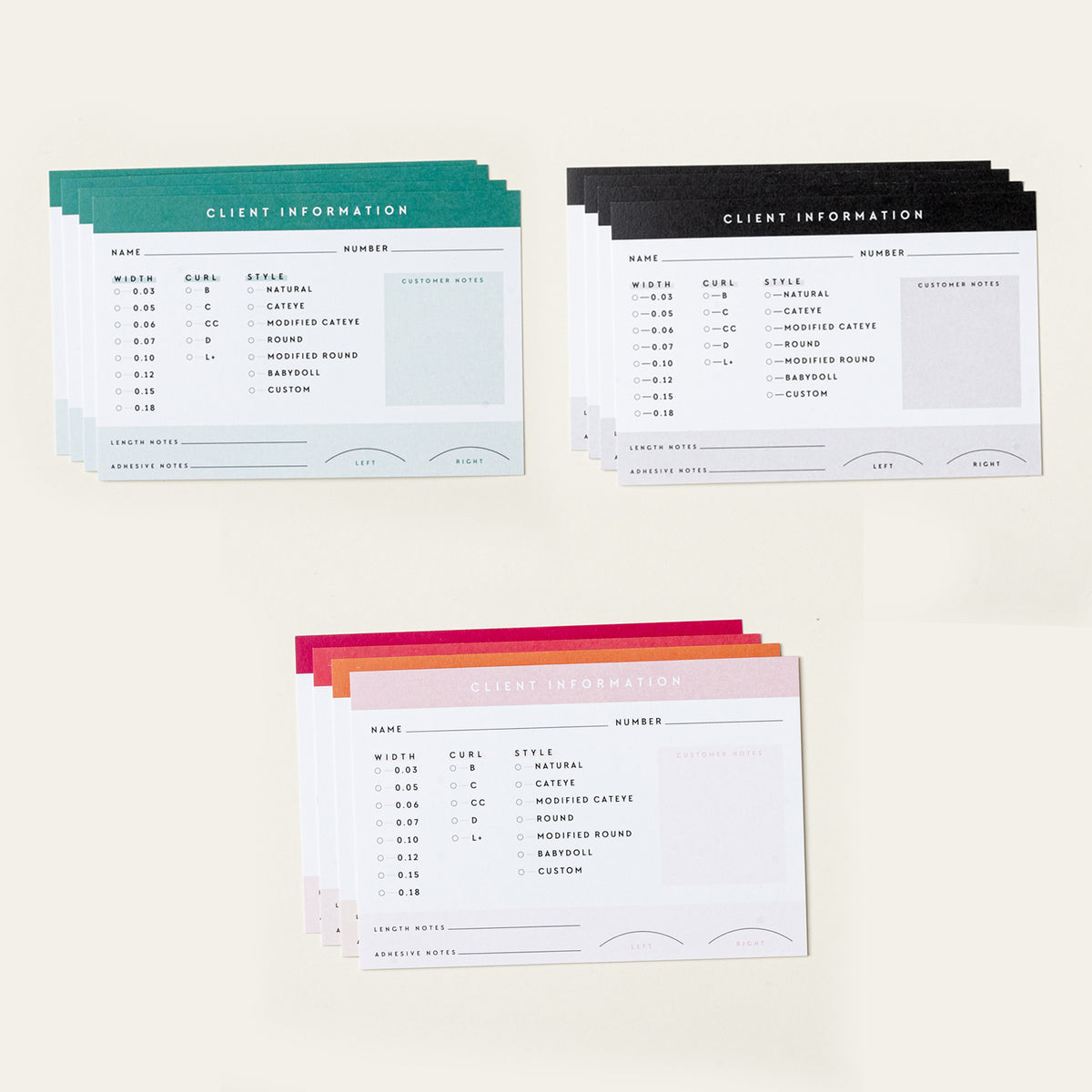 Client Information Cards | Set of 50 — EBLLashes