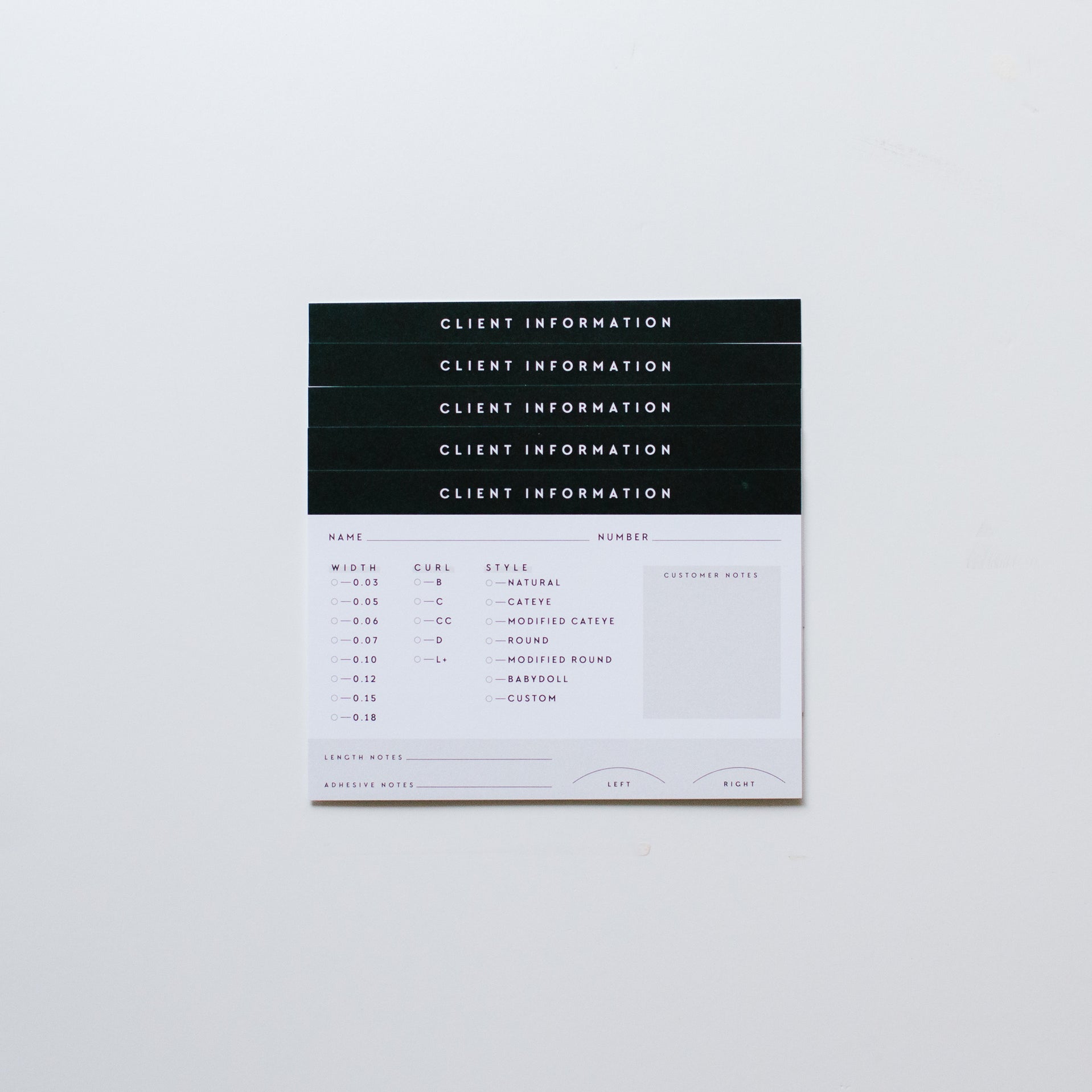 Client Information Cards | Set of 50 — EBLLashes